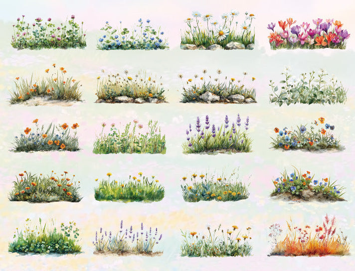 Green Field Sticker Set: Create Beautiful Landscapes – FLUTTER POST